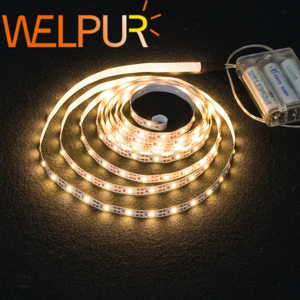 Tira-de-luces-Led-que-funciona-con-3-pilas-AA-flexible-blanca-c-lida ...