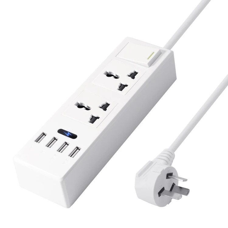 EU/US/UK Plug Multi port 4 USB travel Wall Charger 2 AC Power Adapter ...