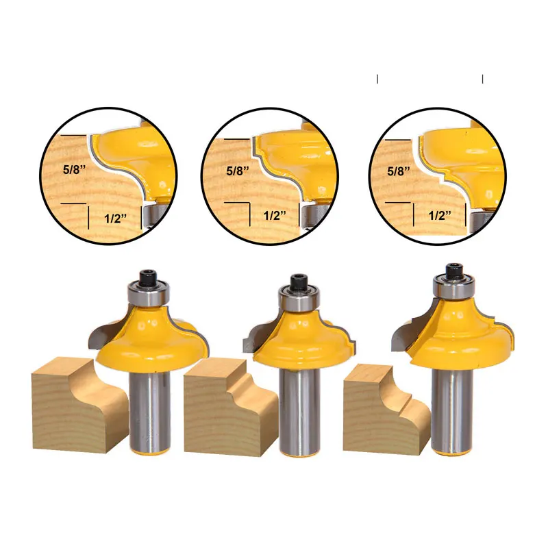 3pcsset Bit Edge Molding Router Bit Set Ogee 12 Shank In Milling Cutter From Tools On