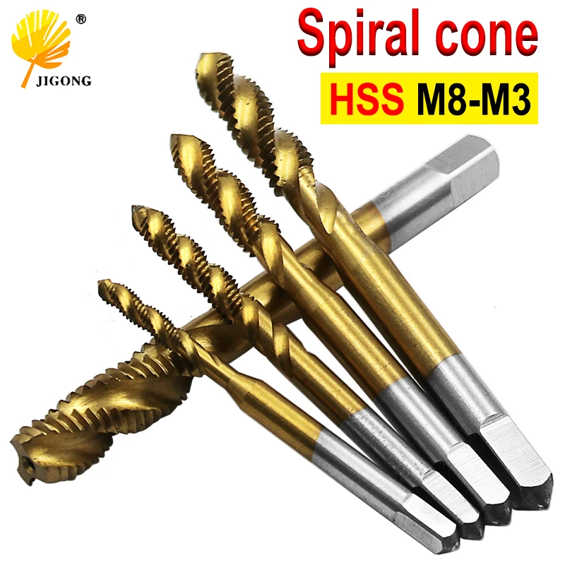 Titanium Coated Thread Tap Drill Metric Hss Spiral Fluted Machine Screw ...