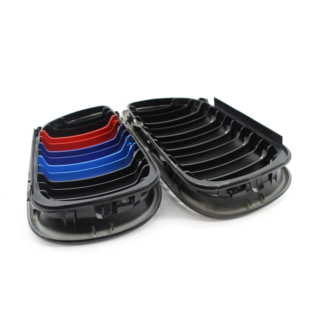 Глянцевый черный m-цвет двойная планка передняя решетка радиатора для ...