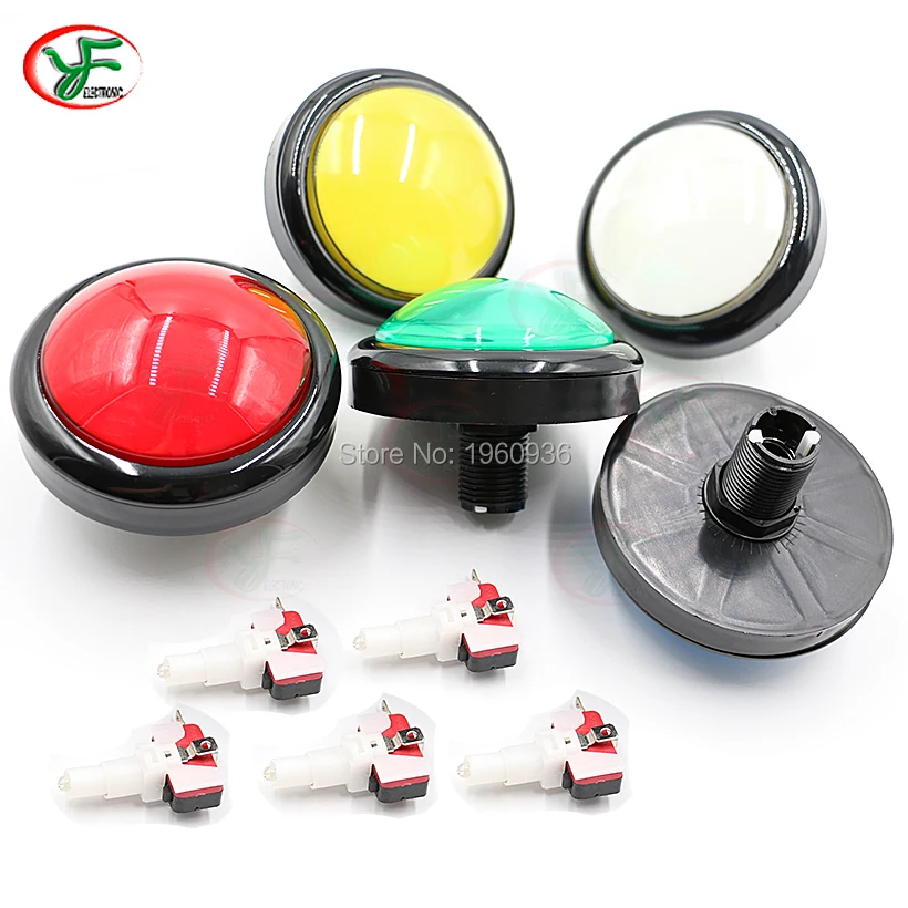 5pcs 100mm Led Light Lamp Arcade Push Button Big Round Switch Player ...