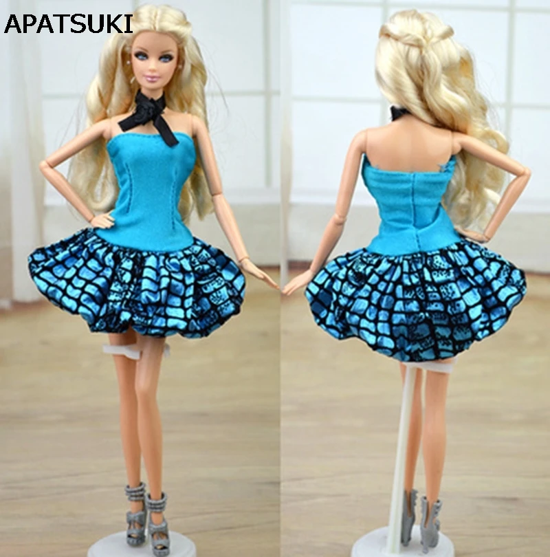 Doll Accessories Blue Clothes For Barbie Doll House Dress Party Gown ...
