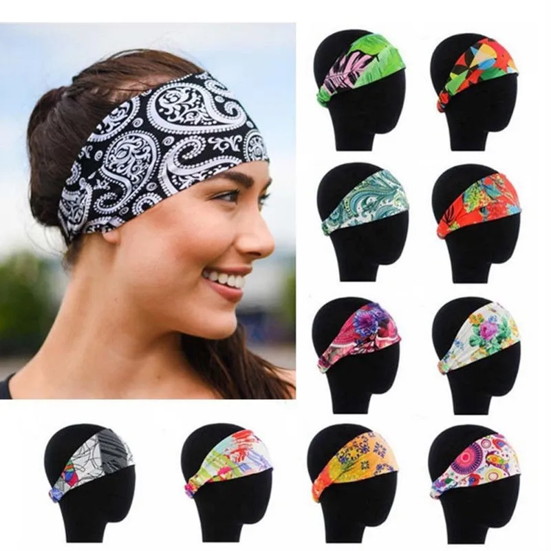 1 Pair Fashion Womens Hair Band Sports Headband Men Cotton Knotted
