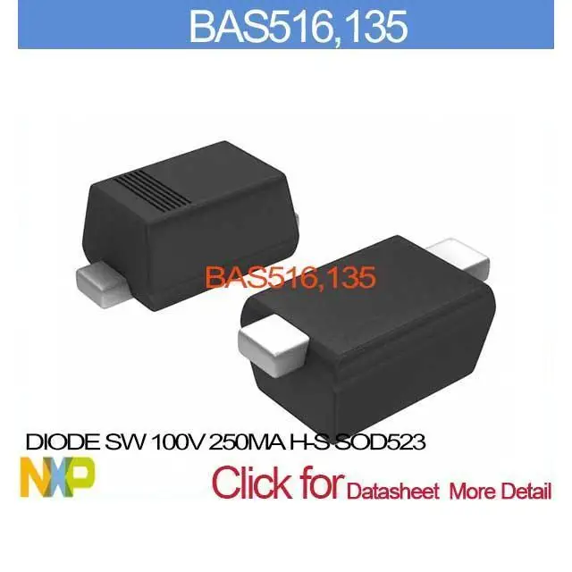 BAS516, 135 DIODE SW 100 볼트 250MA HS SOD523 BAS516, 1 516,13 BAS516 ...