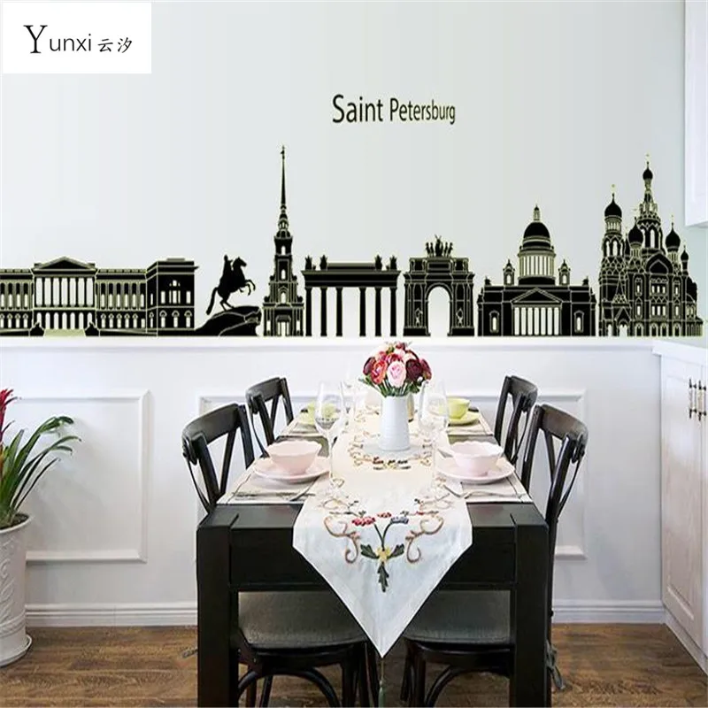 Yunxi New City Landscape Luminous Classical Building Stickers Bedroom ...
