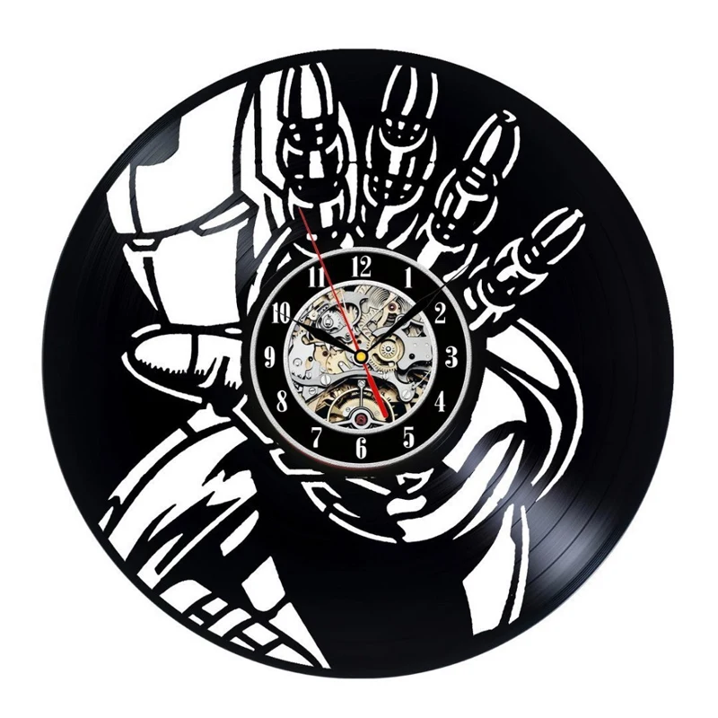 Avengers Vinyl Record Wall Clock Modern Design Marvel Comics 3D Wall ...
