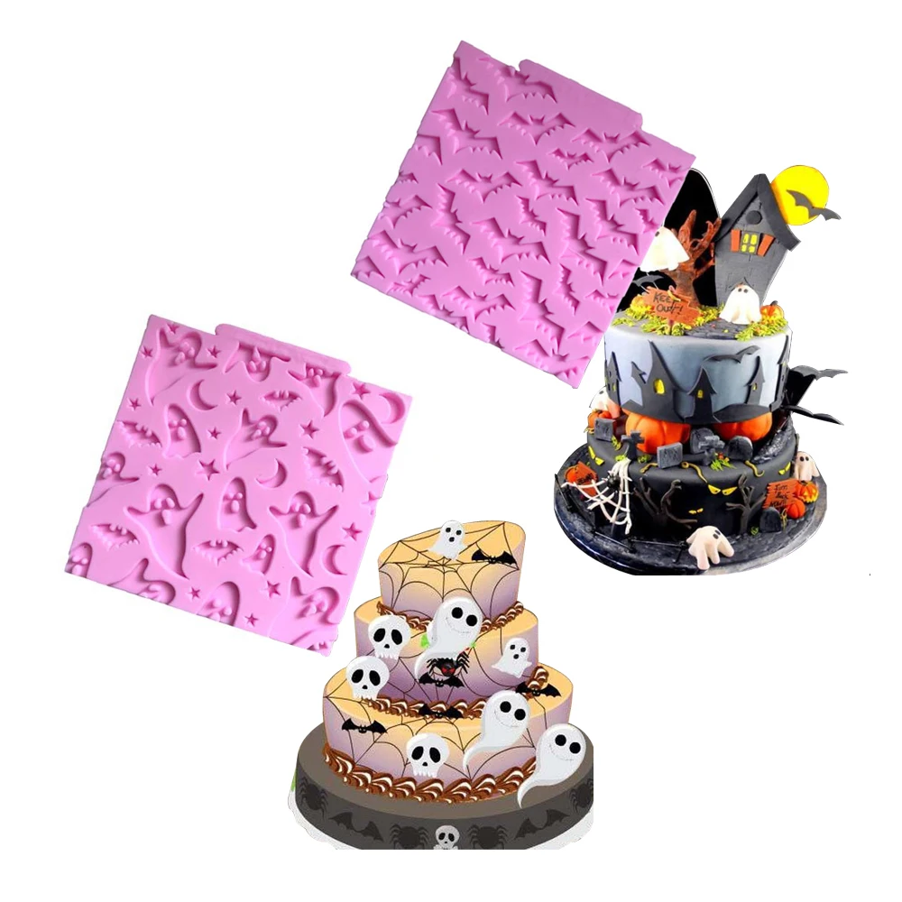 Halloween Ghost Bat Silicone Mold Soap Clay Molds Fondant Cake Decor ...
