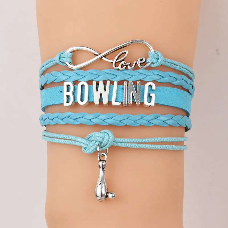 (10PCS/LOT) Infinity Love Bowling Bracelet With Bowling Charm Braided ...