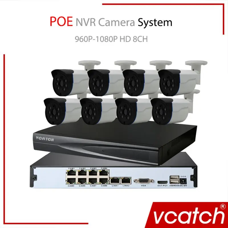Vcatch POE IP Camera KIT Video Security Surveillance System PoE NVR ...