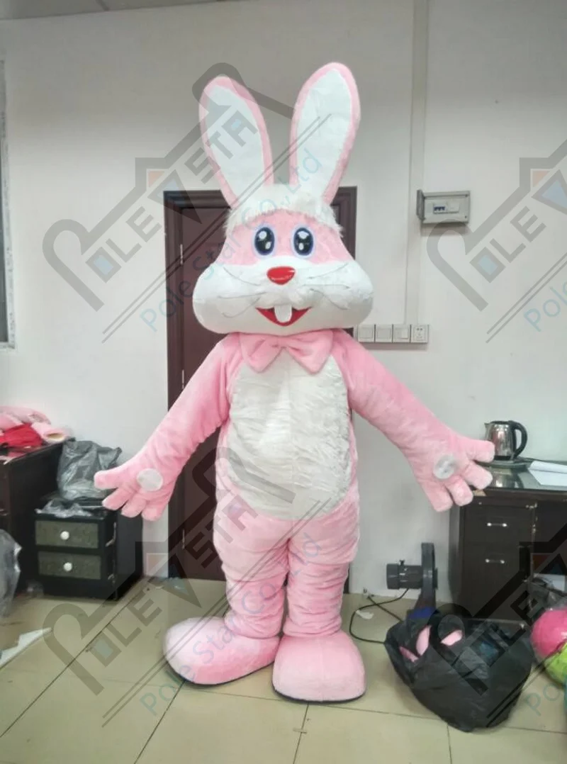 Superman Bunny Mascot Costumes Cartoon Pink Rabbit Costumes Paladin ...