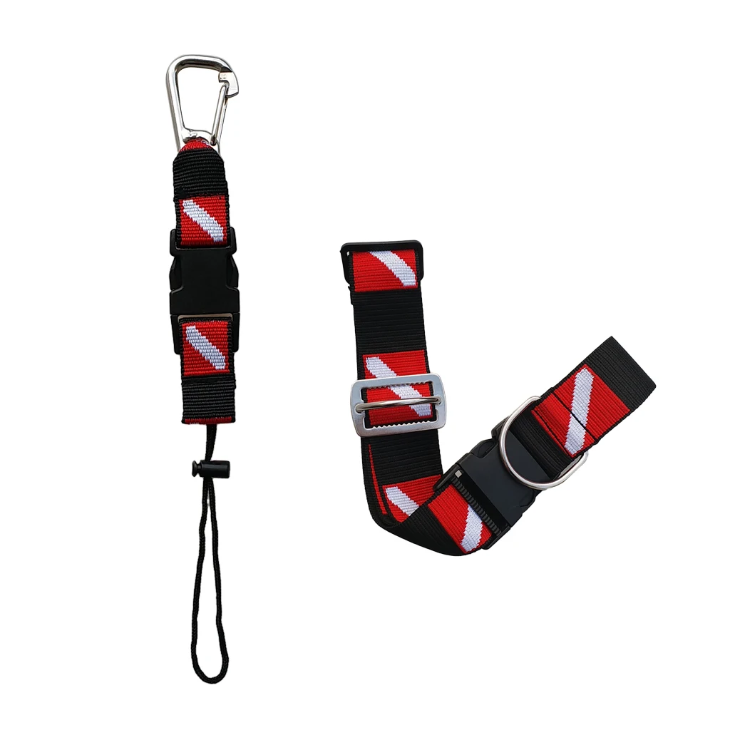 Scuba Diving Coil Lanyard Strap with Hook and Quick Release Buckles and ...