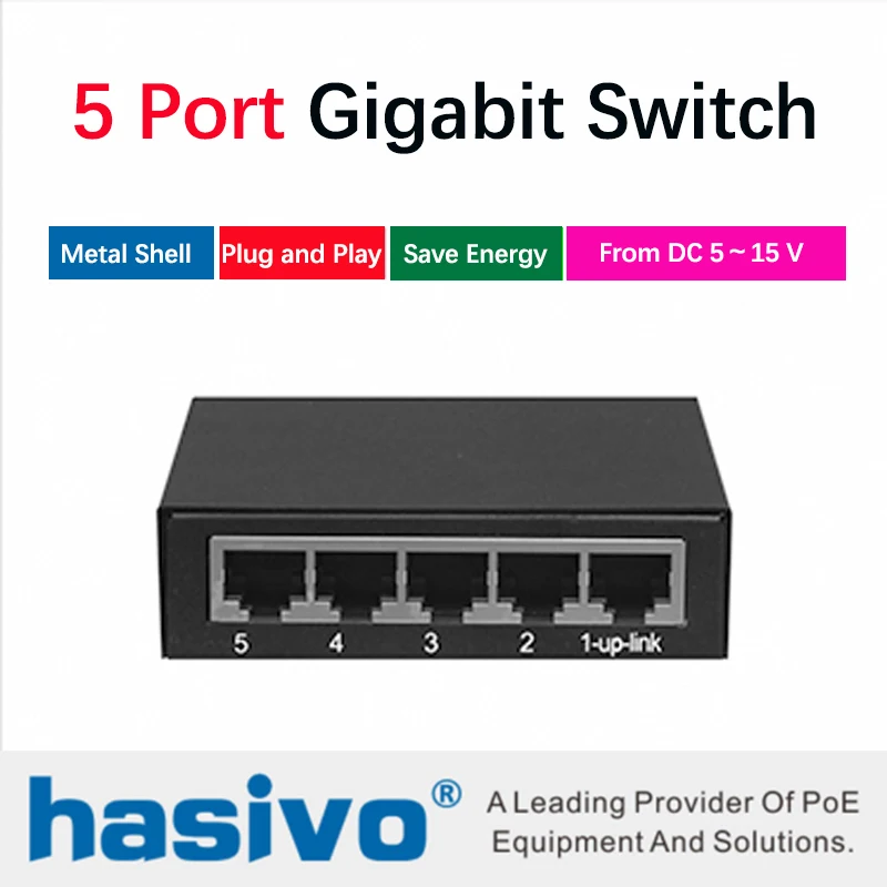 Gigabit switch 5 port gigabit desktop switch Ethernet Network Switch 5 ...