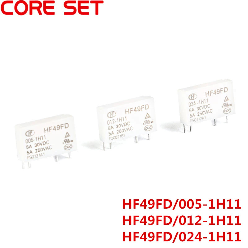 Aliexpress.com : Buy 5PCS/lot 5V 12V 24V VDC Power Relays HF49FD 005 ...