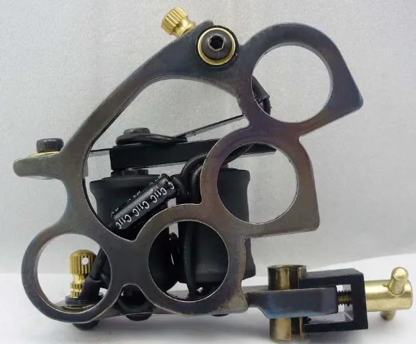 5 Pcs/lot Profesional Handmade Tattoo Mesin 10 Bungkus Coils Iron Cast ...