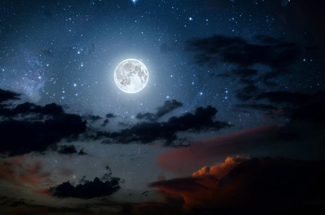 Real Moon And Stars Background