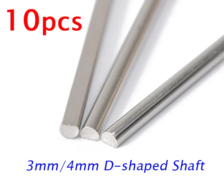 10 Pieces 3mm 4mm Stainless Steel D-shaped Shaft length 45/50/55/80/130 ...