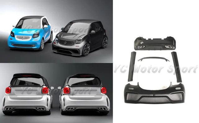 FRP Fiberglas Bodykits Fit Für 2015 2017 Smart Fortwo C453 & Forfour ...