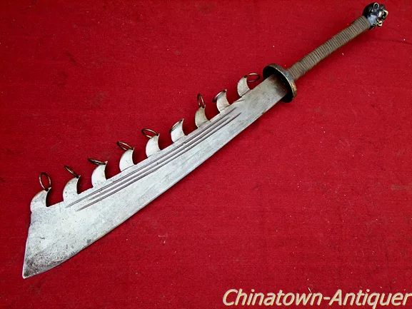 Chinese Step battle nine ring broadsword Martial arts Steel knife KUNG ...