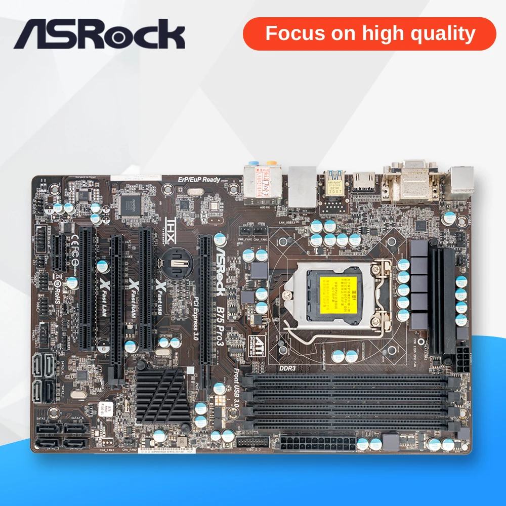 ASRock B75 Pro3 escritorio B75 socket LGA 1155 I3 i5 i7 DDR3 32G USB3.0 ATX