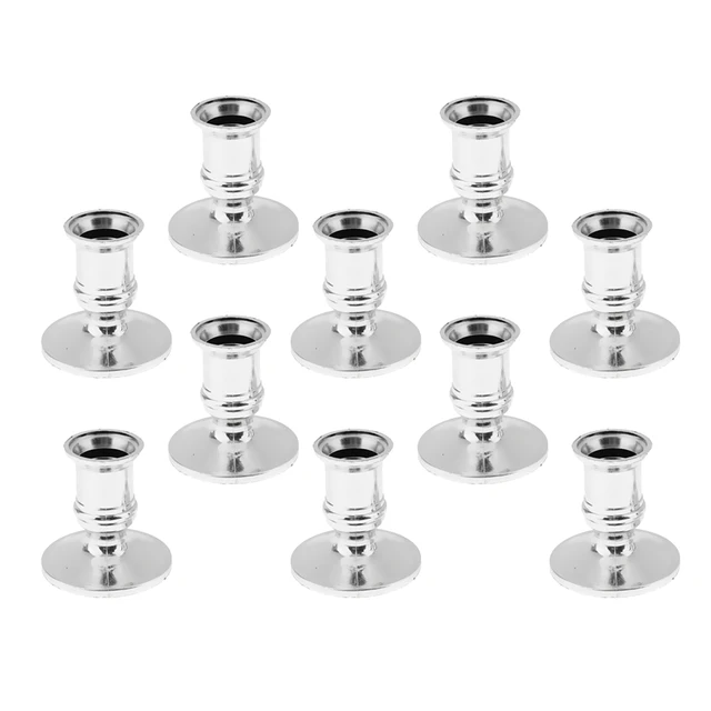 10pcs Plastic Modern Traditional Dinner Candlesticks Pillar Candle Base ...