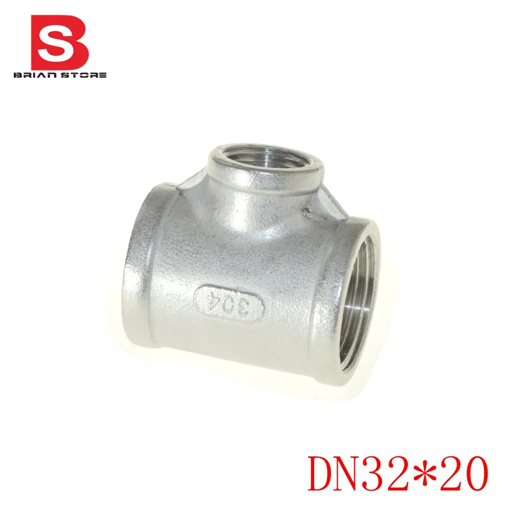 DN32*20 304 Type T three way reducer Stainless Steel female Jointer ...