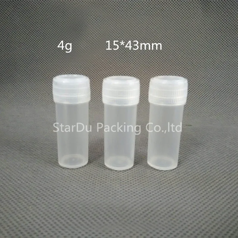 Free Shipping 1000Pcs/lot 4g small bottle, 15*43mm mini plastic tube ...