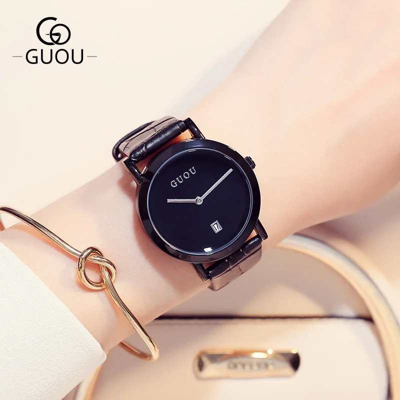 Relojes de cuarzo GUOU para Mujer, Reloj de pulsera moderno para Mujer ...