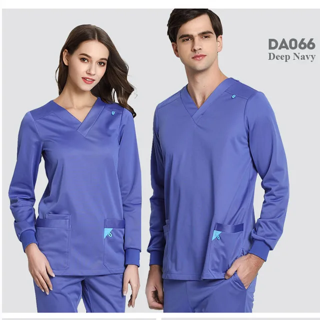 V neck Full Elastic Long Sleeve Scrub Sets Medical Doctors Clothing ...