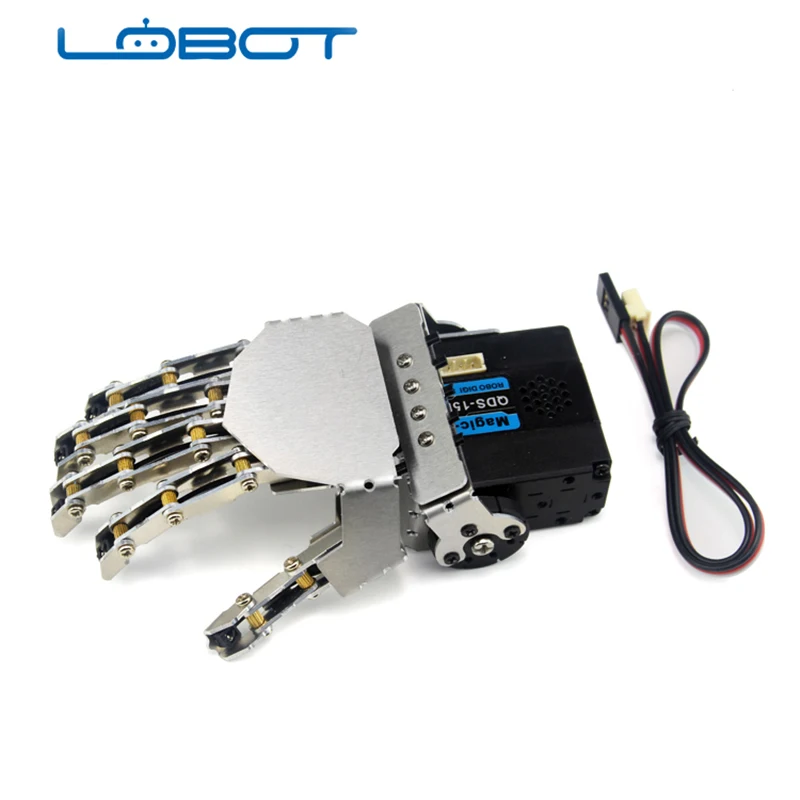 LOBOT Bionic Humanoid Robot Mini Five fingers Hand Kit Servo Arm ...