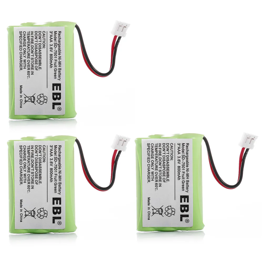 3pcs/lot EBL 800mAh Battery for Vtech Cordless Phone Batteries 3.6v ...