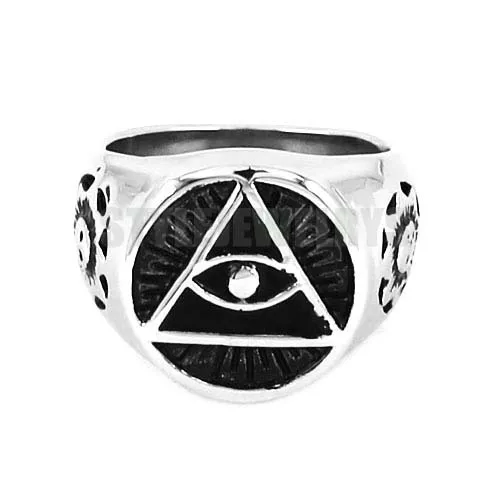 Illuminati Pyramid Eye Symbol Ring Stainless Steel Jewelry High Quality ...