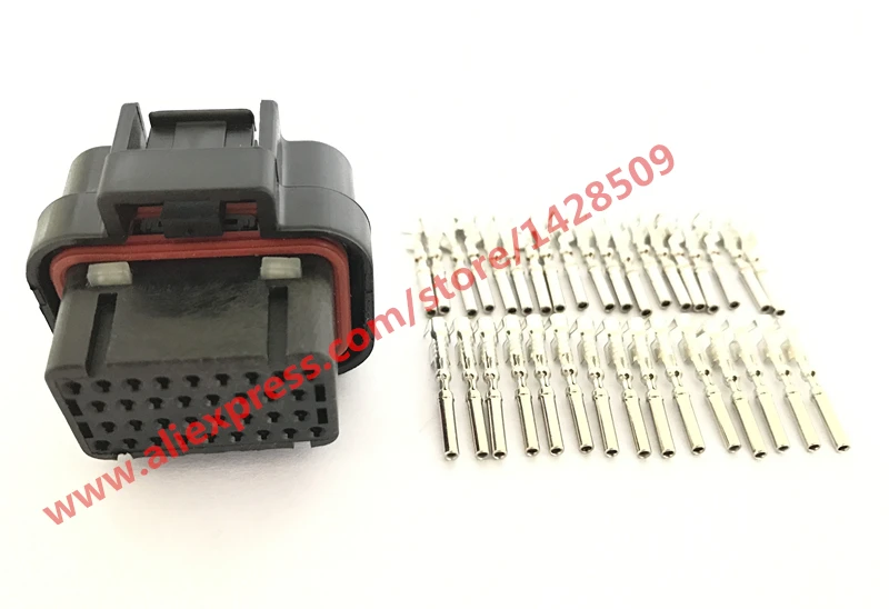 10 Set 34 Pin TYCO AMP TE Female Automotive Connector ECU Socket With 2 ...