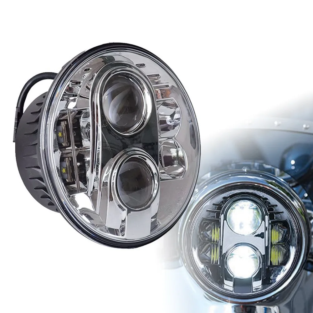 Motorcycle 7" Led Headlight 80W 7 Inch Round Hi/Lo Beam Led Headlamp ...
