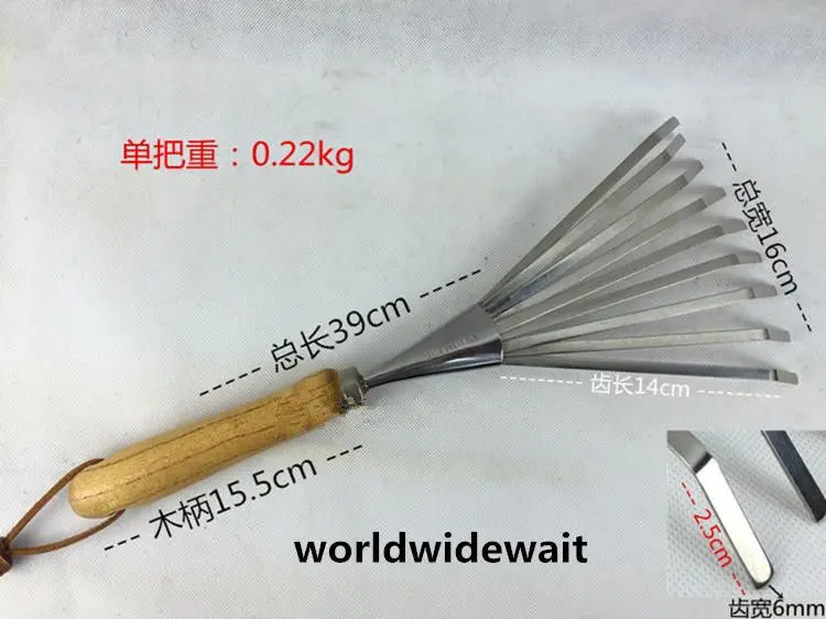 Stainless-Steel-Pitchfork-Grass-Rake-Harrow-For-Fit-Sweeping-Leaves ...