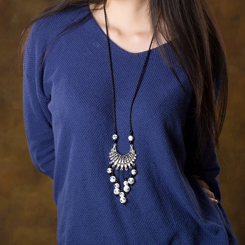Long Necklaces & Pendants Collier Female Fashion tassel Jewelry ...
