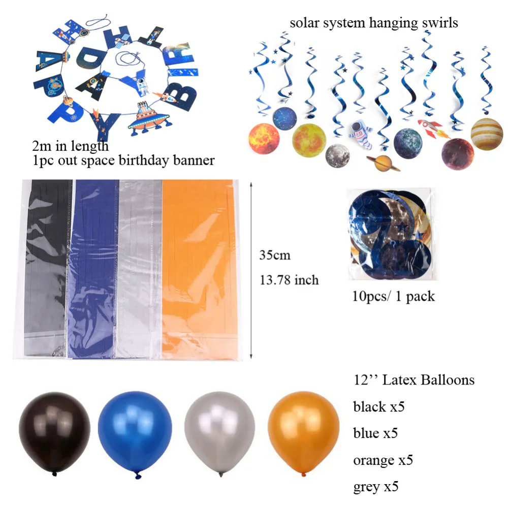 Solar System Star Party Decoration Universe Galaxy Outer Space Theme ...