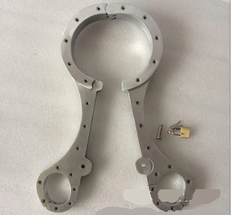 Luxury Aluminium Alloy Bondage Cangue Neck Collar Handcuffs Wrist Cuffs ...