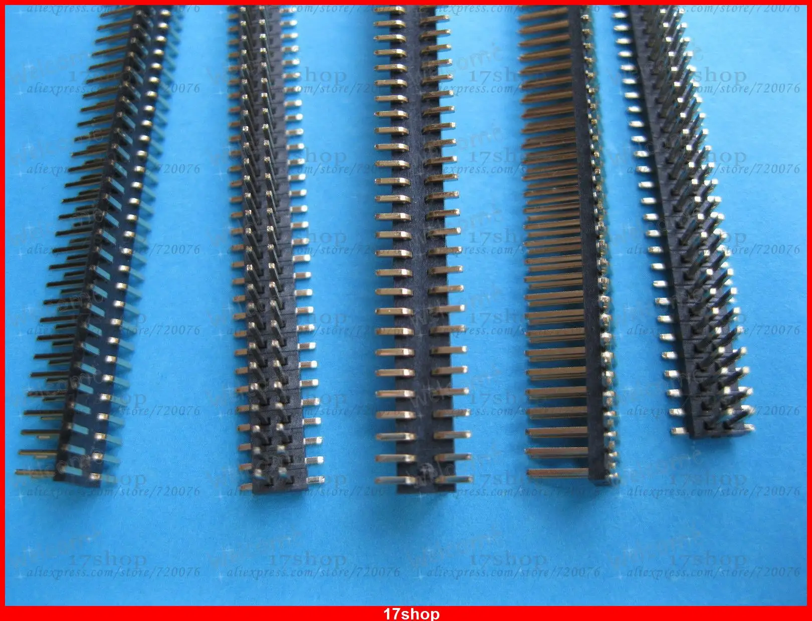 12-pcs-Gold-SMT-SMD-1-27mm-2x40-80pin-Breakable-Male-Pin-Header-Double ...