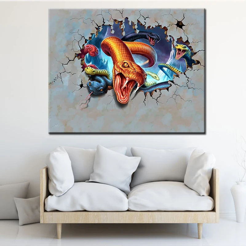 Home Decor Animals Canvas Wildlife Canvas Viper Wall Art Idea For Gift ...