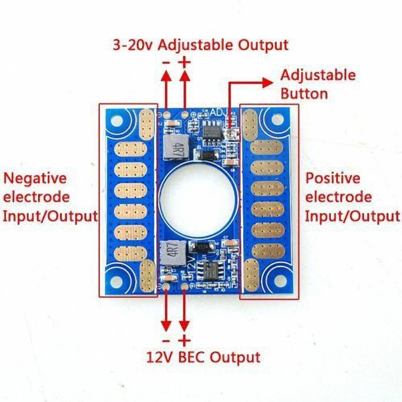 Multicopter Power Distribution Board 5v 12v Adjustable Voltage Dual Bec ...