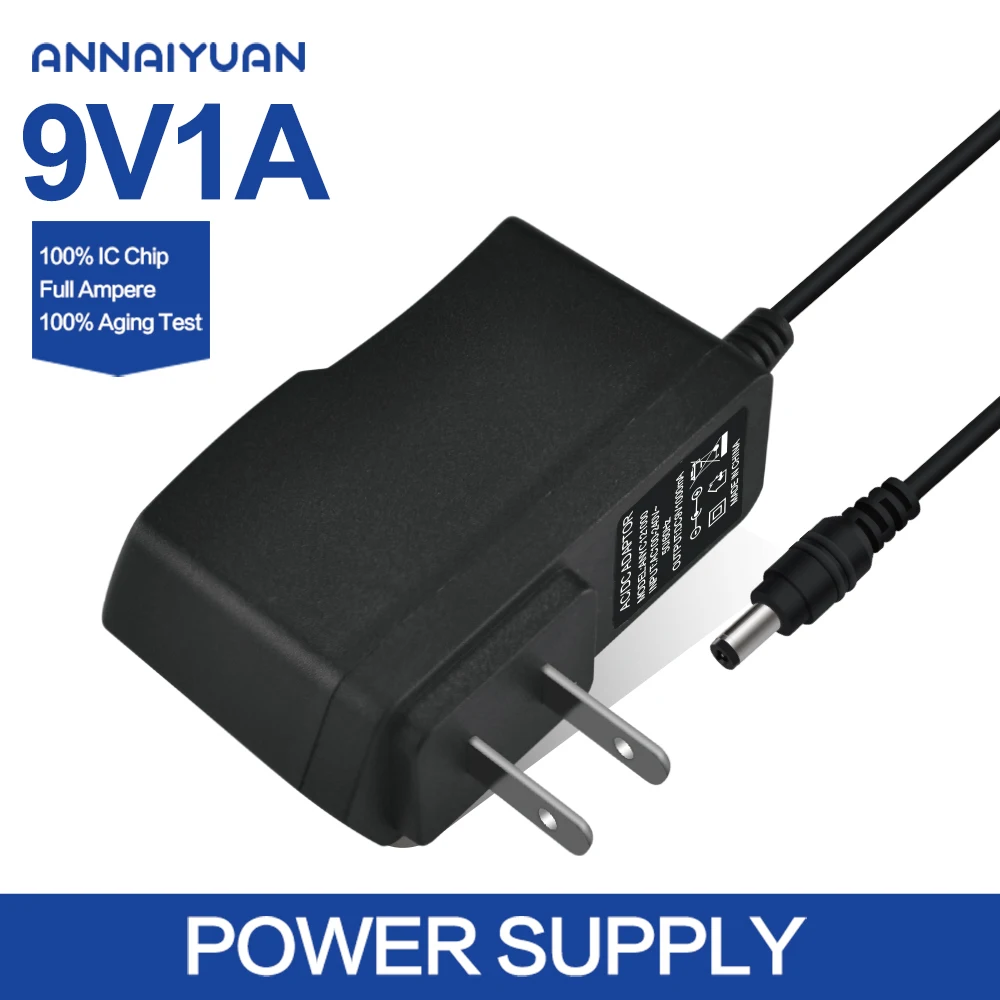 1PCS 9V1A AC 100V 240V Converter Adapter DC 9V 1A 1000mA Power Supply ...