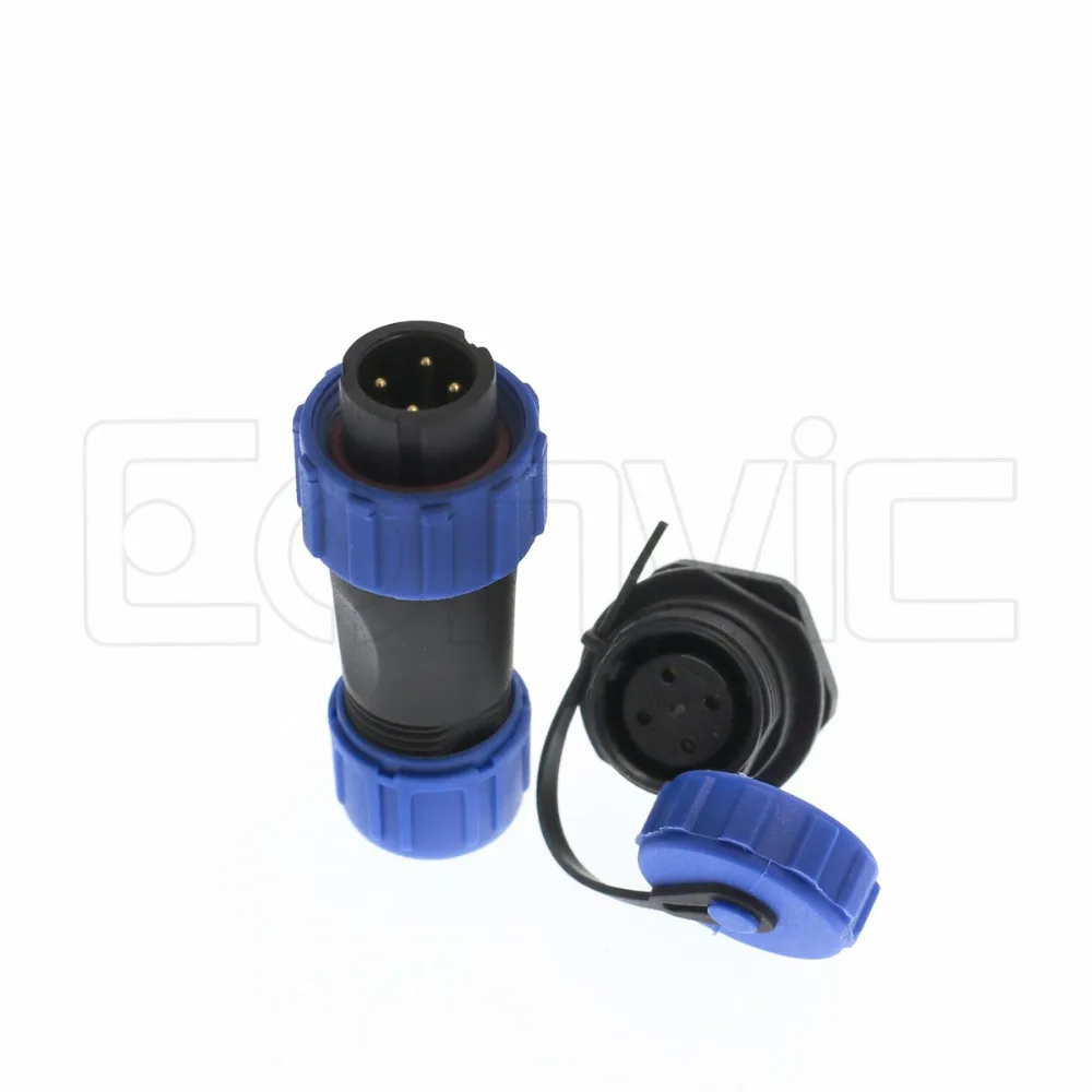 2set/lot SP13 4 Pin Waterproof Connector IP68 Cable Connector Plug and ...
