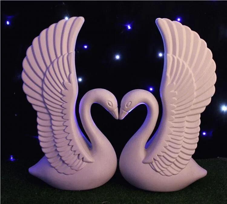 2pcs/lot Romantic White Swan Plastic Roman Column Wedding Welcome Area ...