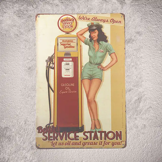 Vintage Metal Tin sign Pin up Girl Art Poster Beer Pub Art Poster ...