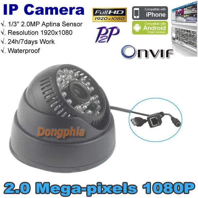 SONY Exmor IMX122 Full HD 1920x1080 H.264 ONVIF IR P2P motion detect ...