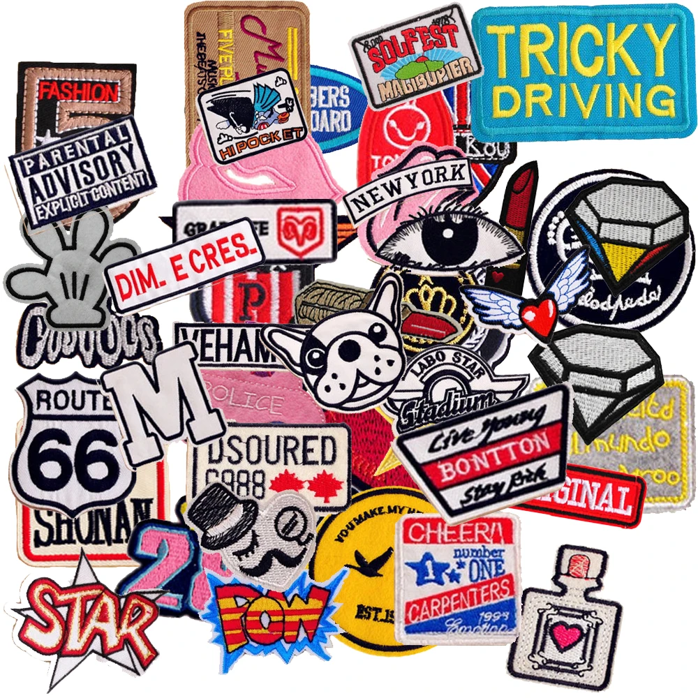 Random Style Patches for Clothes Iron on Patch Embroidered Parches ...