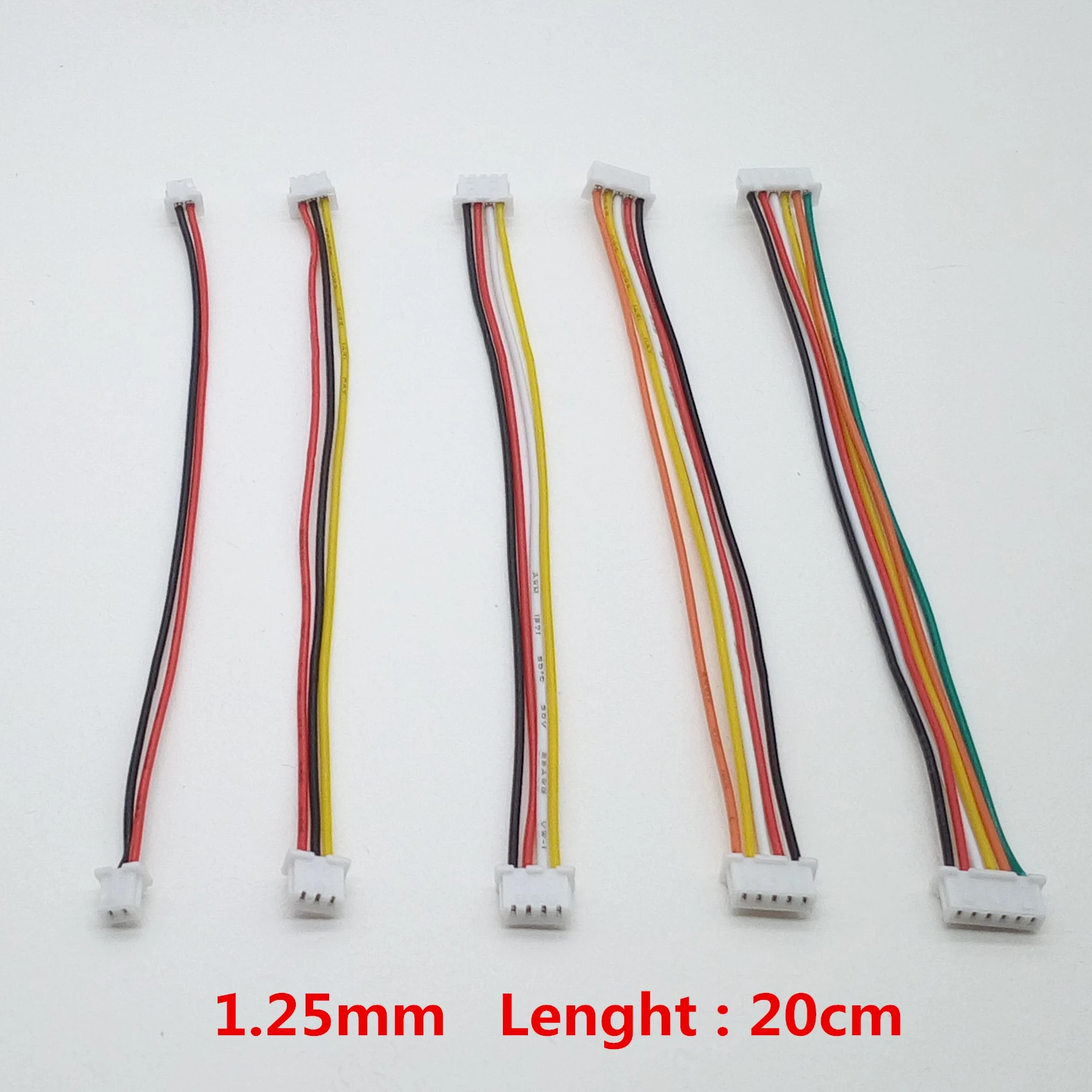 20pcs 1.25mm 20cm 2P/3P/4P/5P/6P/7P/8P/9P/10Pin Double End Connector ...