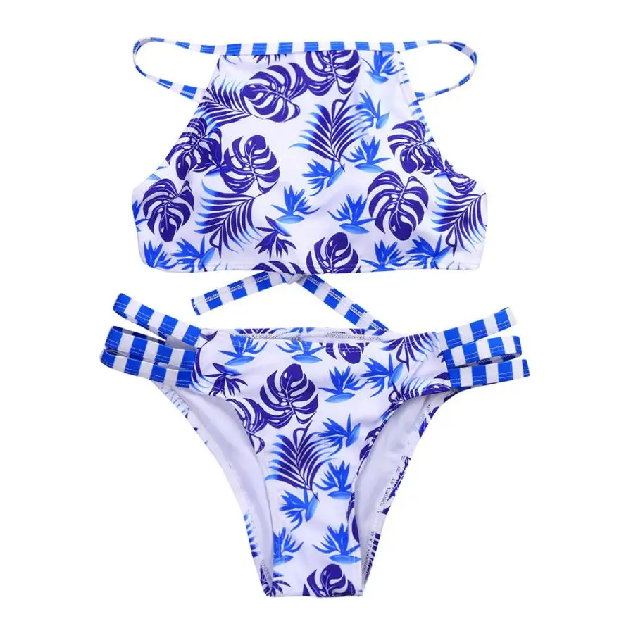 2018 High Quality Summer Women Sexy Floral Printed Bikini Sets Two