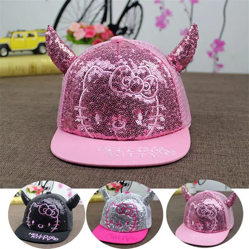 Baby girl Hello Kitty hat sequin cap casquette accessoire bonnet bebes ...